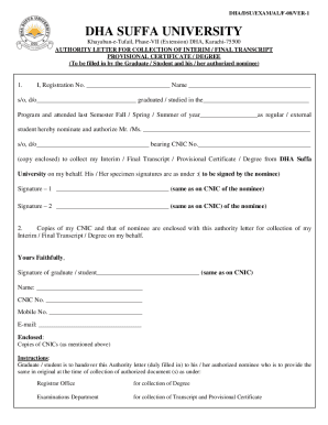 Fillable Online AUTHORITY LETTER FOR COLLECTION OF INTERIM / ... Fax ...