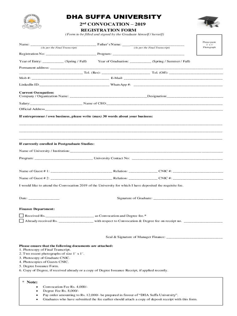 Fillable Online Online Admission forms... - DHA Suffa University ...