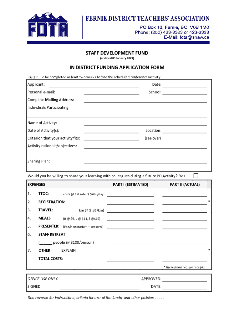 Fillable Online 0901 nccdn Staff Development Funds - University of North Georgia Fax Email Print ...