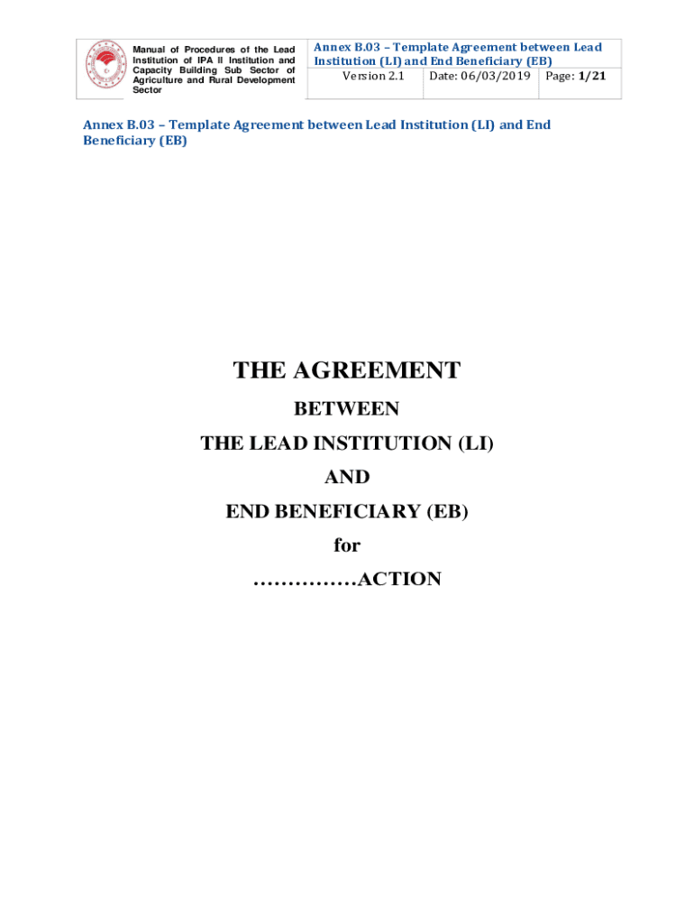 Fillable Online IMPLEMENTING AGREEMENT BETWEEN THE NATIONAL ... Fax ...