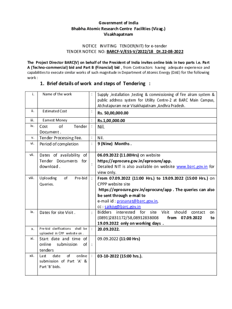 Fillable Online 1. Brief details of work and steps of Tendering : Nil. Fax Email Print - pdfFiller