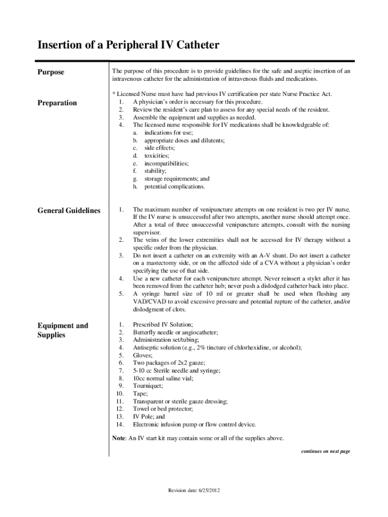 Fillable Online Peripheral intravenous catheters: A review of ...