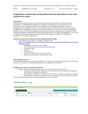 Fillable Online Completion of electronic declaration form for hazardous ...