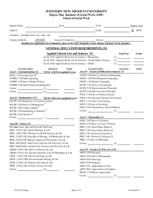 Fillable Online Social Work - NMSU Catalog - New Mexico State University Fax Email Print - pdfFiller
