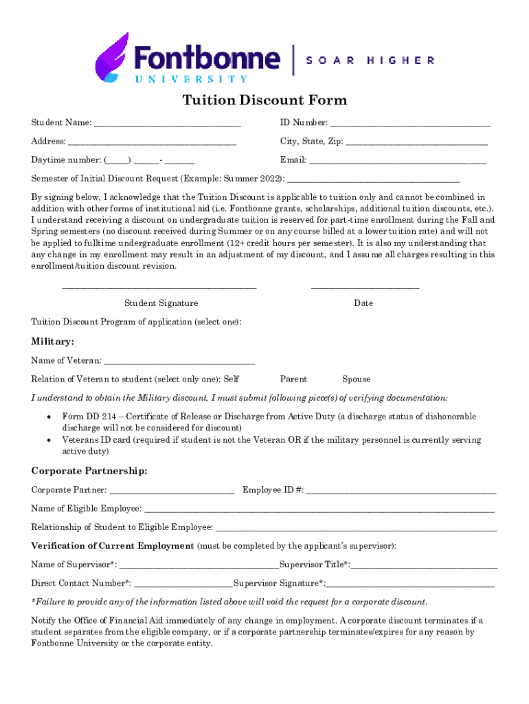 Fillable Online CCVI Ministries Tuition Discount Form Fax Email Print ...