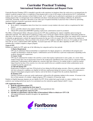 Fillable Online F-1 Curricular Practical Training (CPT) Information & Request Fax Email Print ...