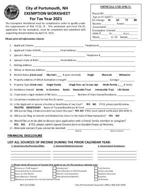 Fillable Online Elderly Tax Exemption Qualifications Worksheets Fax ...