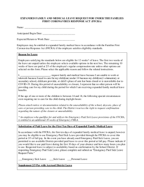 Fillable Online emergency paid sick leave request form under the ...