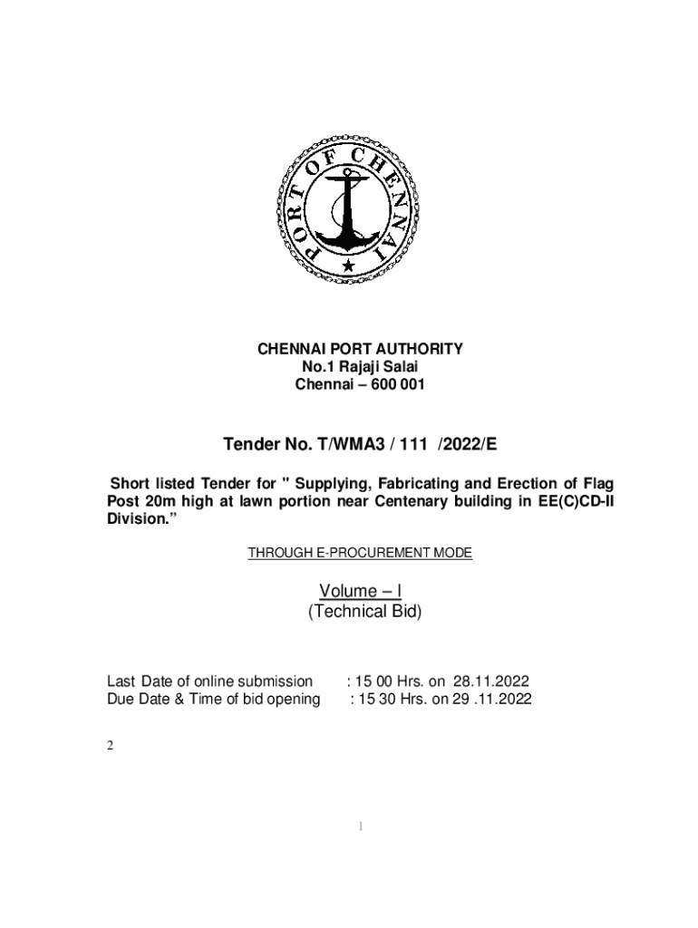 Fillable Online Corrigendum - Tenders Online - Government of Tamil Nadu ...