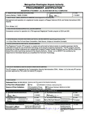 Fillable Online Procurement Justification Form - DCAIAD Consolidation ...