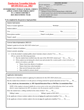 Fillable Online Fillable Online INTERDISTRICT PUBLIC SCHOOL CHOICE ...