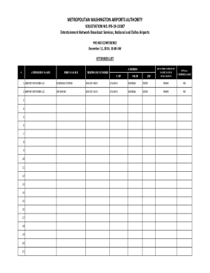 Fillable Online Attendees List Fax Email Print - pdfFiller