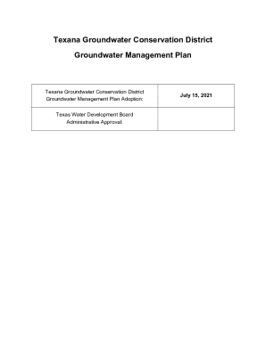 Fillable Online Management Plan - Texas Water Development Board - Texas ...