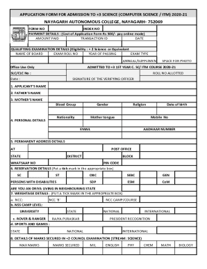 Fillable Online Form fill up 1st, 3rd and 5th Semester - nayagarh ...