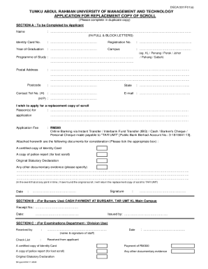 Fillable Online application for replacement copy of scroll Fax Email ...