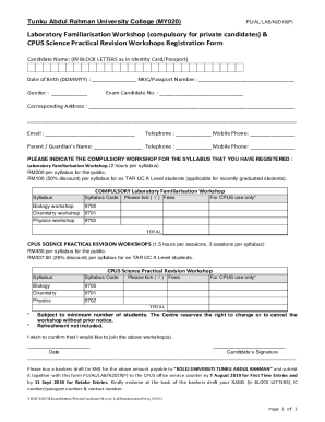 Fillable Online Laboratory Forms, SOP and Handbooks - Faculty of ...