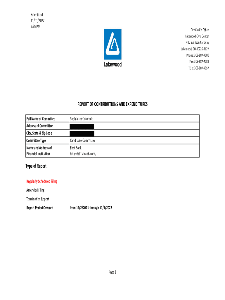 Fillable Online Lakewood City Clerk's Office - 480 S Allison Pkwy ...