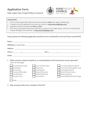 Fillable Online Application Form - SLC.gov Fax Email Print - pdfFiller