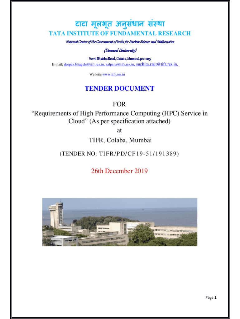 Fillable Online TIFR brochure - tata institute of fundamental research ...