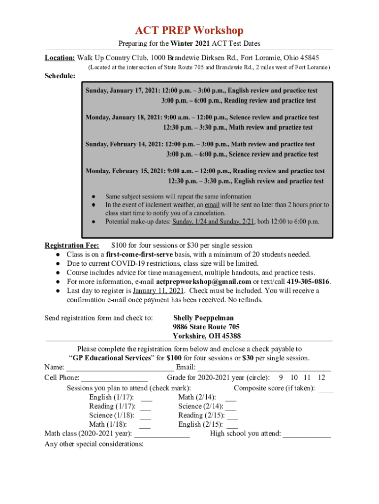 Fillable Online ACT/SAT Test Dates - Union Public Schools Fax Email ...