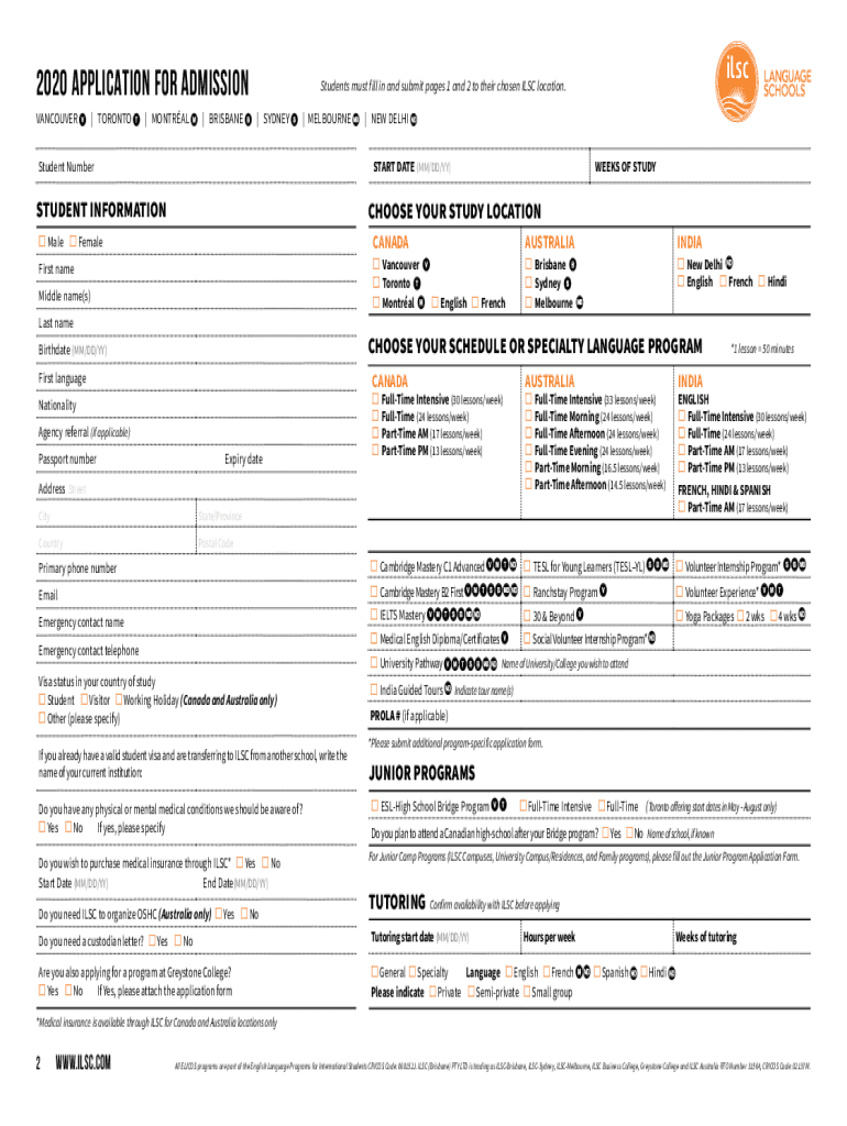 Fillable Online Application Form Language SchoolsPDFPayments - Scribd ...