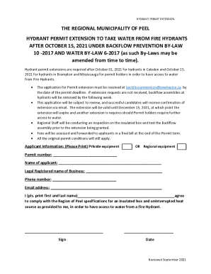 Fillable Online hydrant permit application - Peel Region Fax Email ...