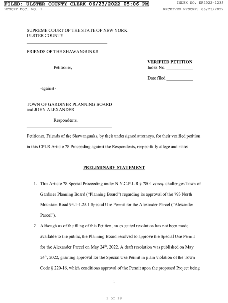 Fillable Online law pace FILED: SARATOGA COUNTY CLERK 09/26 ... - Pace ...