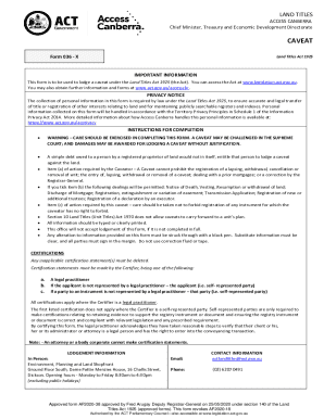 Fillable Online FORM036 - Caveat Fax Email Print - pdfFiller