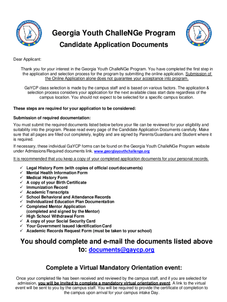 Fillable Online Step 3Upload documents - Georgia Youth Challenge Fax ...