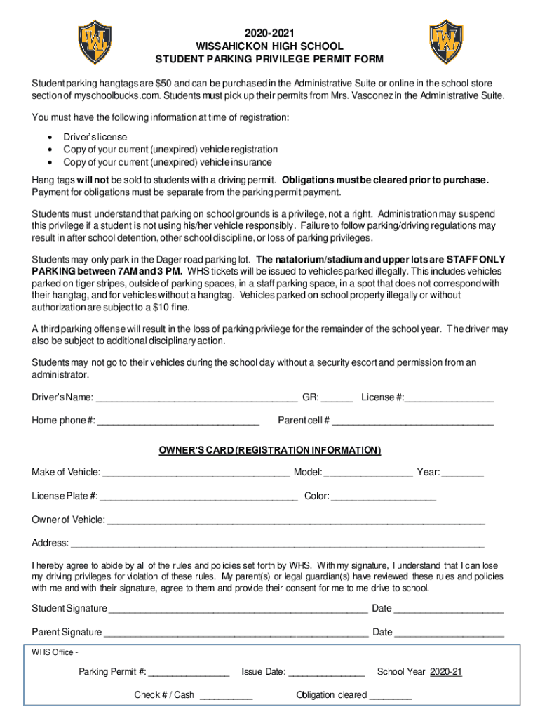 Fillable Online Bookstore / Student Parking Application 22-23 Fax Email Print - pdfFiller