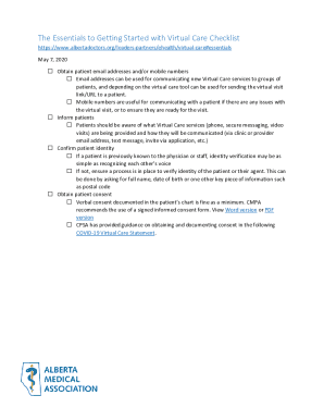 Fillable Online The Essentials to Getting Started with Virtual Care ...