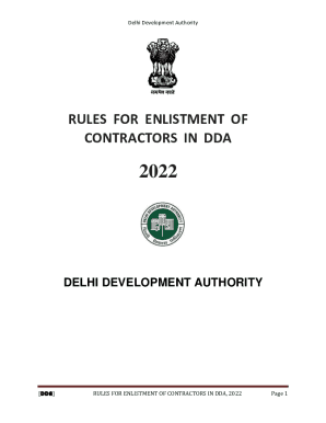 Fillable Online RULES FOR ENLISTMENT OF CONTRACTORS IN DDA Fax Email ...