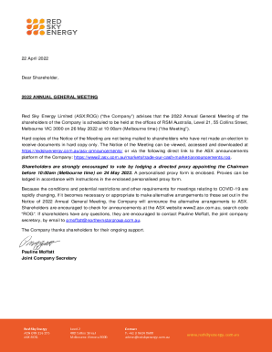Fillable Online Letter to Shareholders & Proxy Form - Red Sky Energy ...