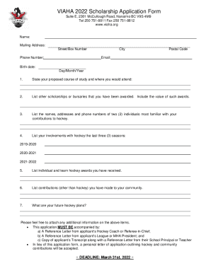 Fillable Online VIAHA 2022 Scholarship Application Form - RAMP ...