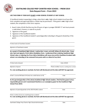Fillable Online PROM 2019 Date Request Form Fax Email Print - pdfFiller