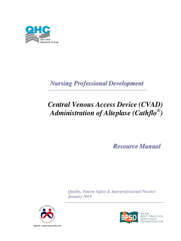 Fillable Online Central Venous Access Device (CVAD) Administration of ...