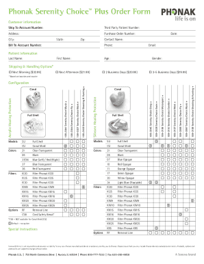 Fillable Online Serenity Choice Plus Order Form Fax Email Print - pdfFiller