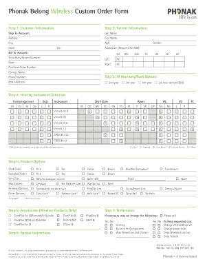 Fillable Online Phonak Order Forms - Fill Online, Printable, Fillable ...