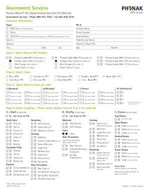 Fillable Online Phonak Marvel RIC Order Form Fax Email Print - pdfFiller