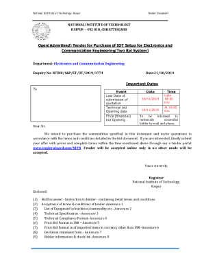 Fillable Online Open(Advertised) Tender for Purchase of IOT Setup for ... Fax Email Print ...