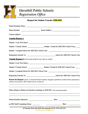Fillable Online Request for Student Transfer Fillable Eng-Spa 2020-2021.docx Fax Email Print ...