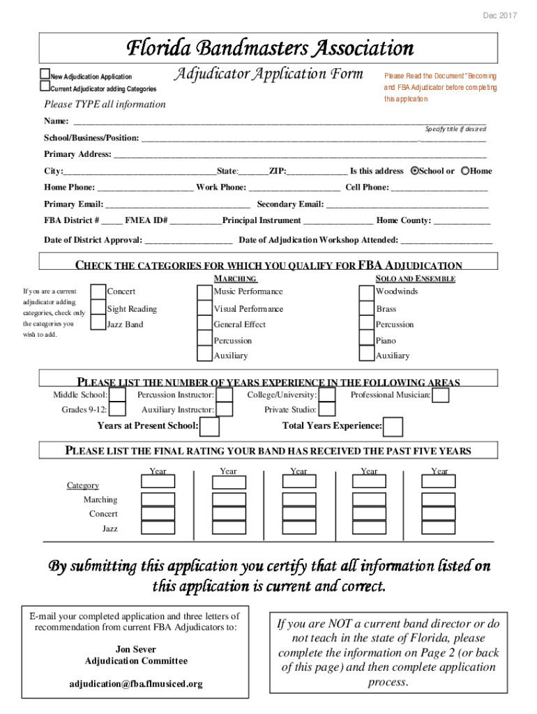 Fillable Online fba flmusiced Florida Bandmasters Association ...