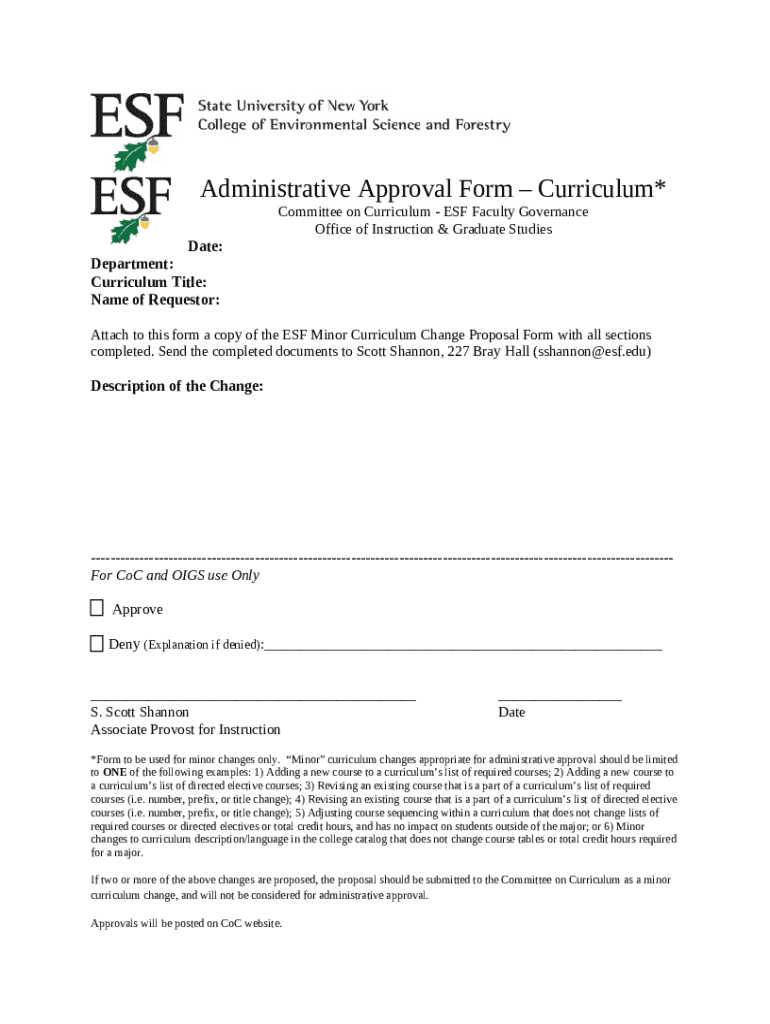 ESF Signature for New Curriculum/Certificate or Major ... Doc Template ...