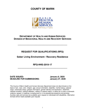 Fillable Online COUNTY OF MARIN Fax Email Print - pdfFiller