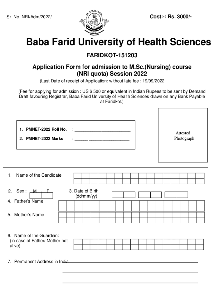 Fillable Online Admission Application form Fax Email Print - pdfFiller