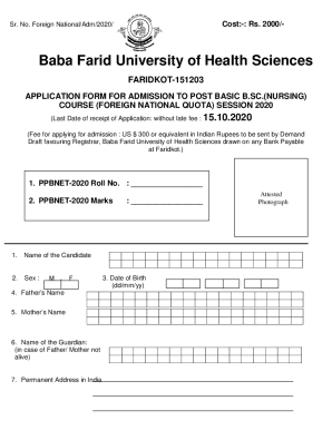Fillable Online Admission application form 20201 Fax Email Print ...