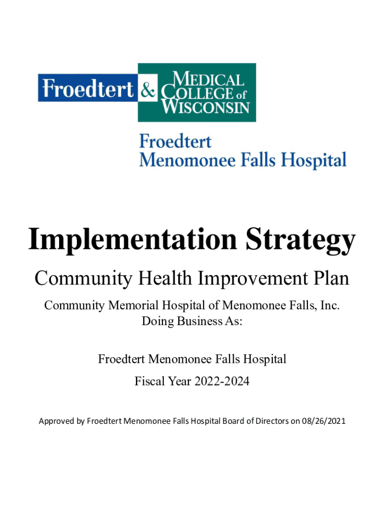 Fillable Online Froedtert Menomonee Falls Hospital Implementation ...