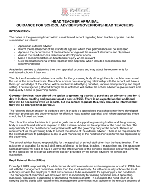 Fillable Online Headteacher appraisal: step-by-step process and ...