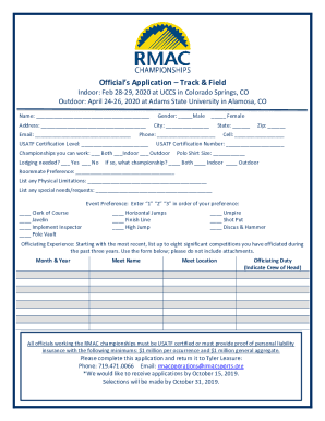 Fillable Online WIAA OFFICIALS APPLICATION FORM FOR STATE TRACK ... Fax ...
