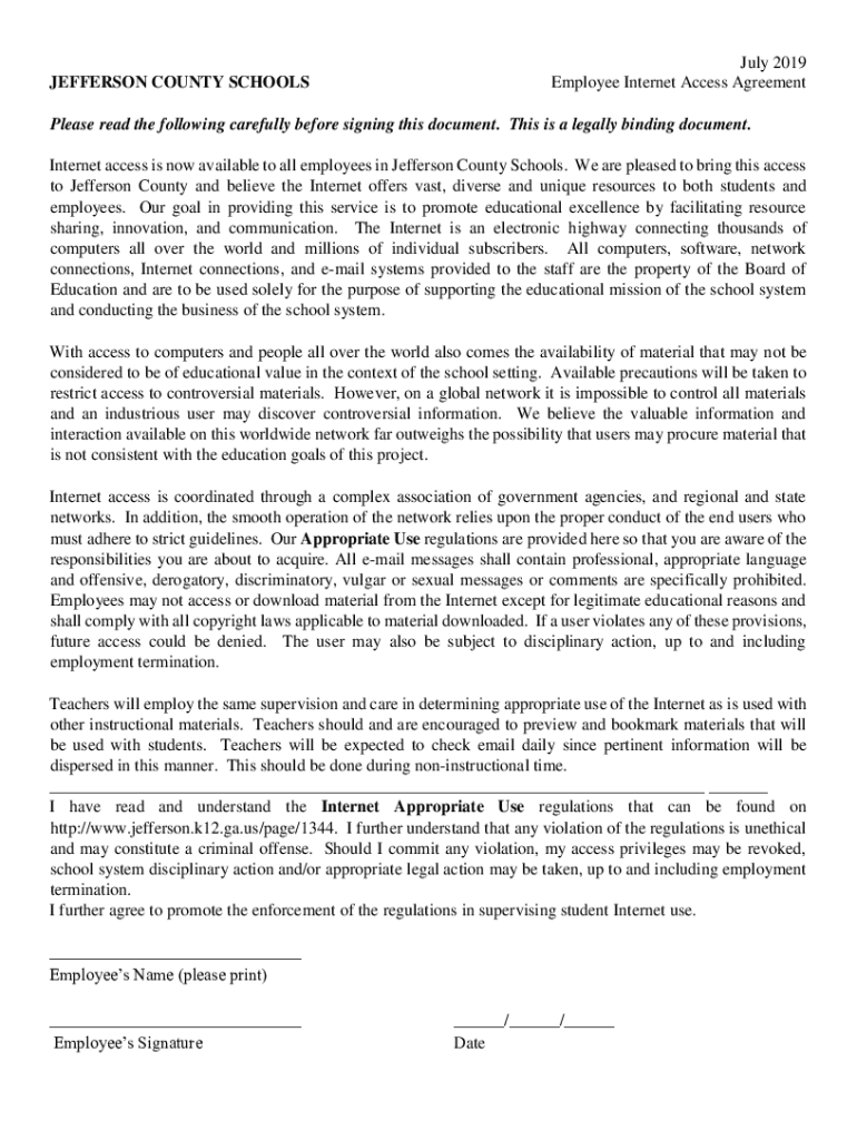 Fillable Online Technology Acceptable Use and Internet Safety Agreement ...